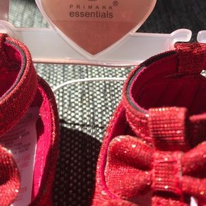 Primark | Shoes | Nwt Newborn Baby Red Bows Glitter Shoes 3 Months ...